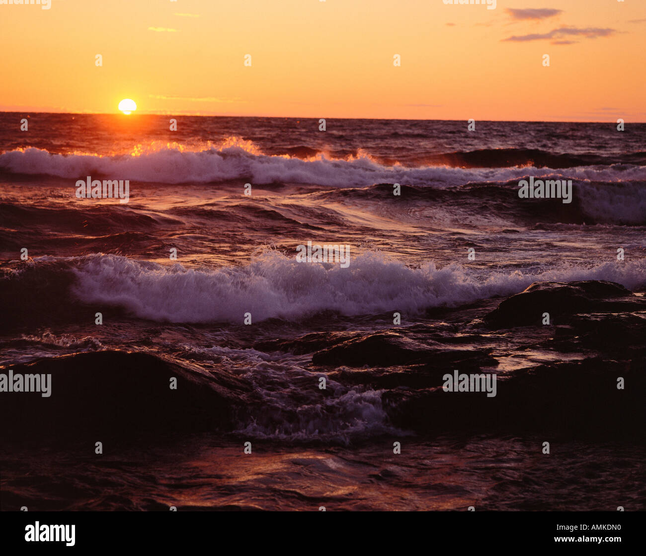 Sunset over Lake Superior, Ontario, Canada Stock Photo - Alamy