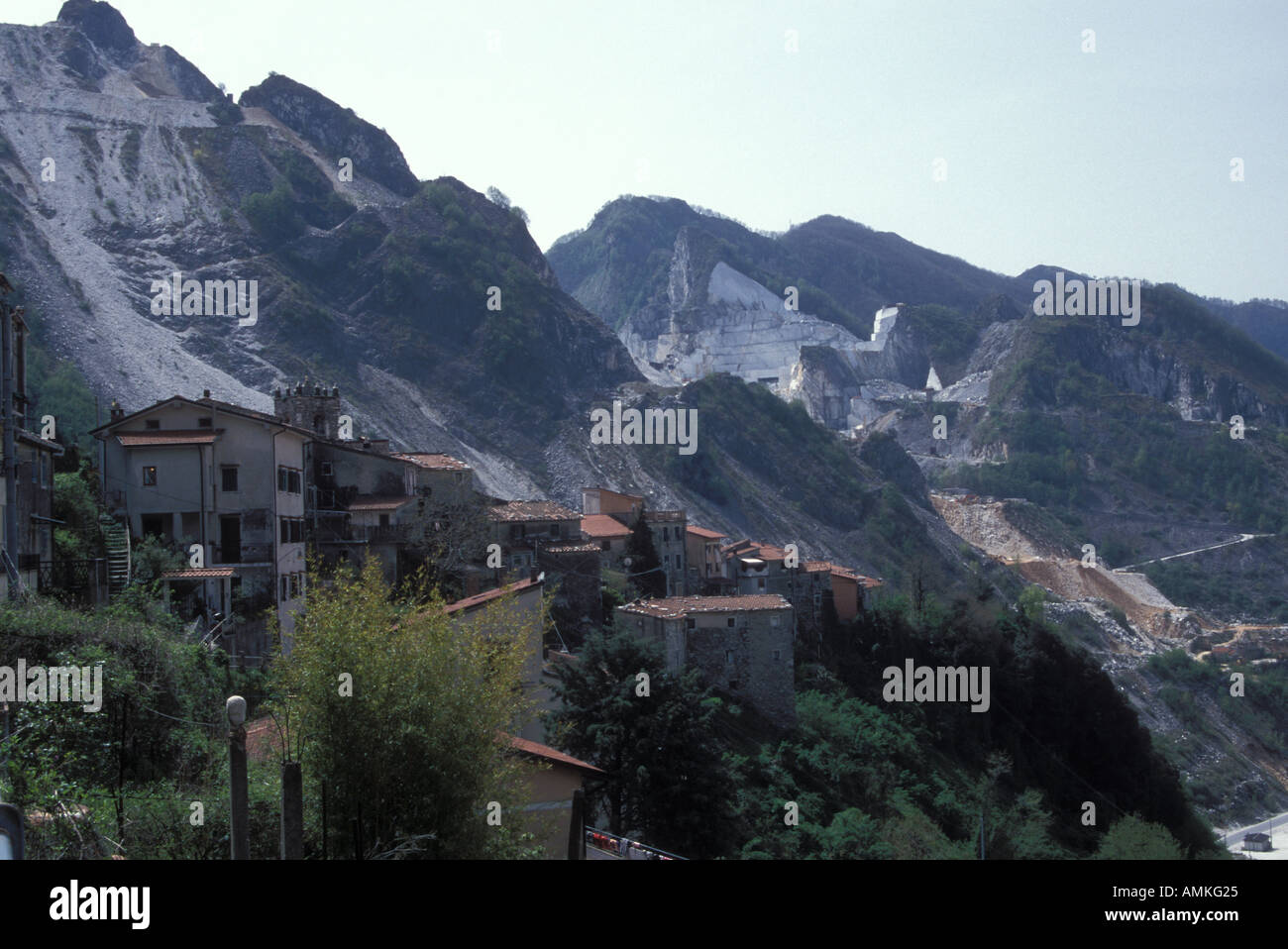 Town Colonnata and Marble quarries Carrara Tuscany Italy Stock Photo ...