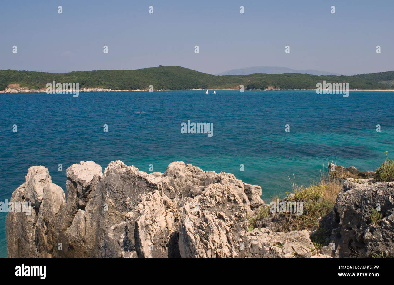 the unspoiled coast of Corfu Island near Kassiopi Greece Stock Photo ...