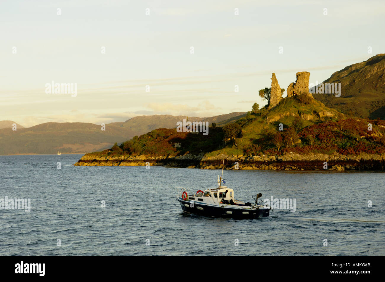 Kyleakin Castle and harbour on the Isle of Skye near the Skye Bridge ...