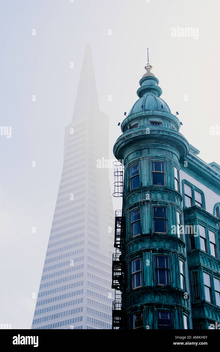 Trans America and Columbus Tower buildings, San Francisco Stock Photo ...