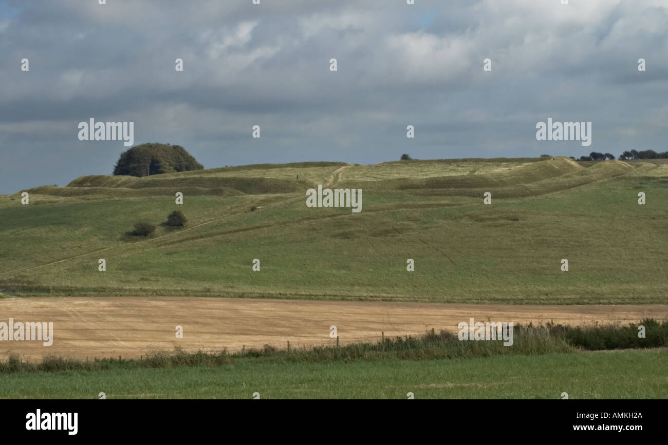 Barbury castle iron age fort Stock Photo - Alamy