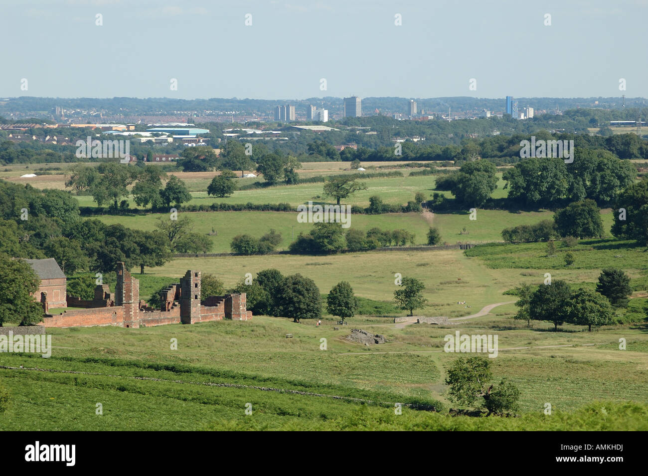 historic ruins of Bradgate House in Bradgate Park, Leicestershire ...