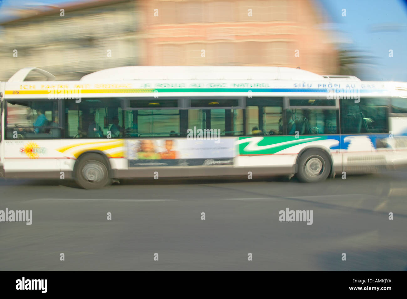 Public bus in Nice France Stock Photo - Alamy
