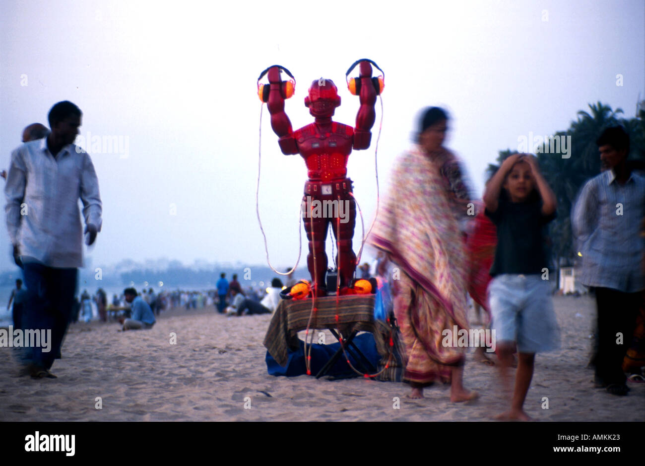 A fortune telling robot designed to look like the hindu god hanuman on ...