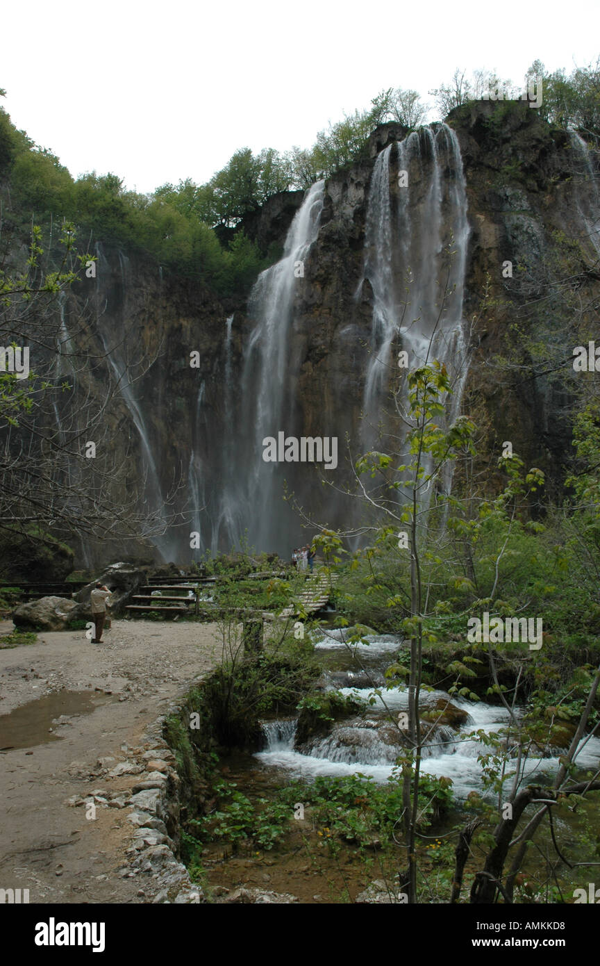 Waterfall in Plitvice lakes National Park UNESCO World Heritage Site ...