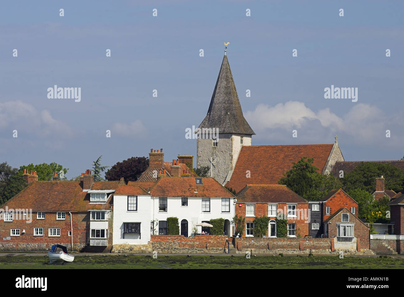 The historic old village of Bosham in Chichester harbour, West Sussex ...