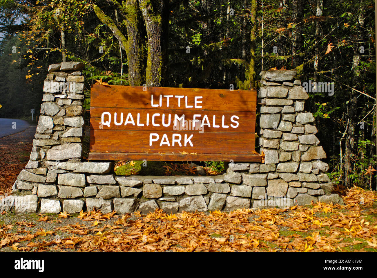 Little Qualicum Falls Provincial Park Entrance Sign Stock Photo - Alamy