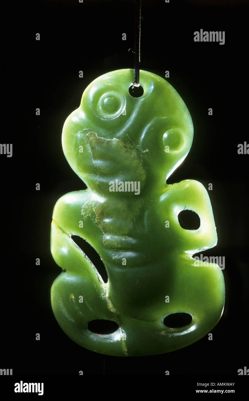 Tiki figure made out of Jade. In Maori mythology Tiki is the first man ...