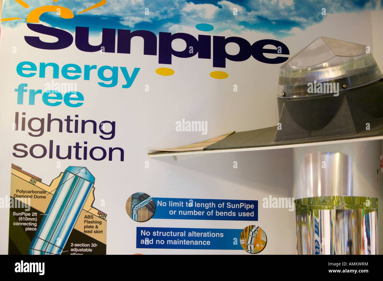 A sun pipe in an energy efficiency centre in Leicester Leicestershire ...