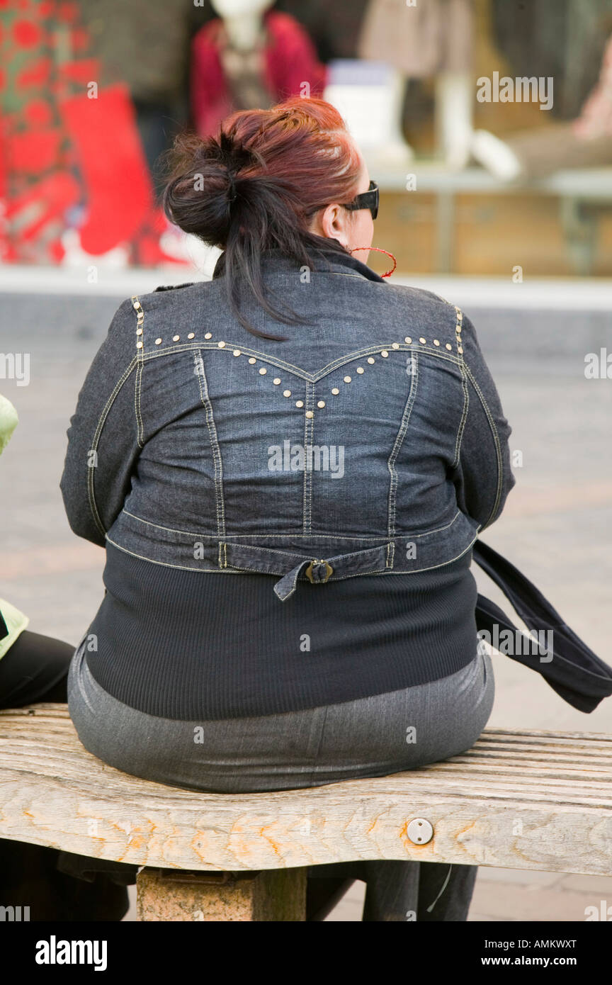 An obese woman in Leicester UK Stock Photo - Alamy