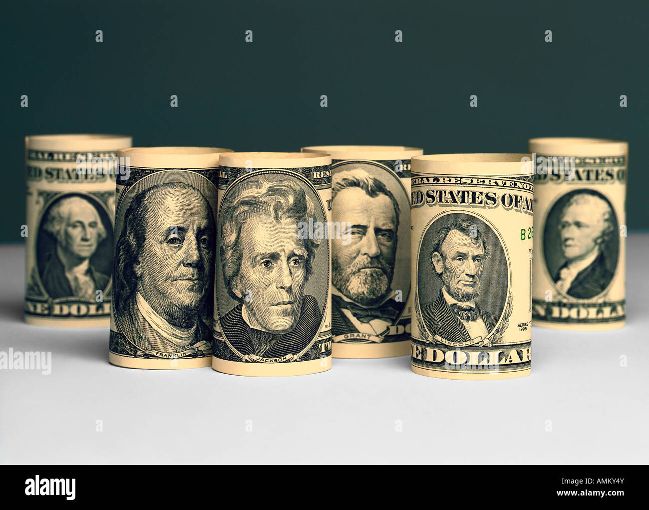 Rolled American banknotes Stock Photo - Alamy