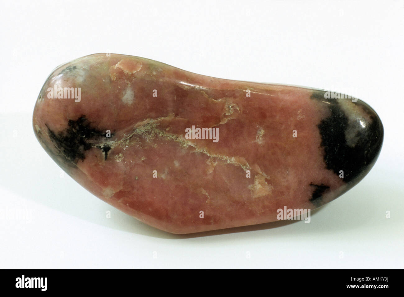 Rhodonite, polished pebble, studio picture Stock Photo - Alamy