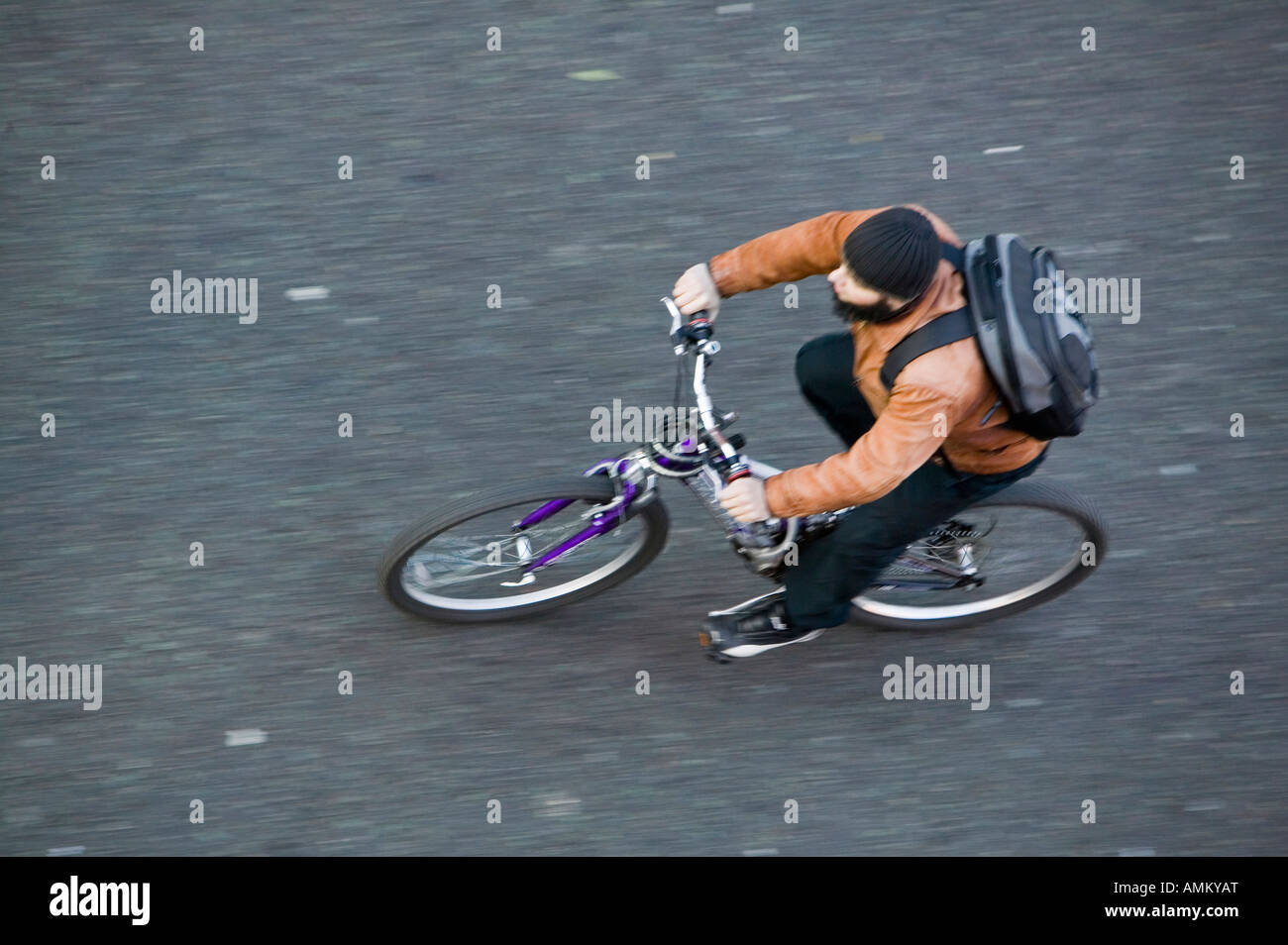 riding a bike on the pavement in Leicester UK Stock Photo - Alamy