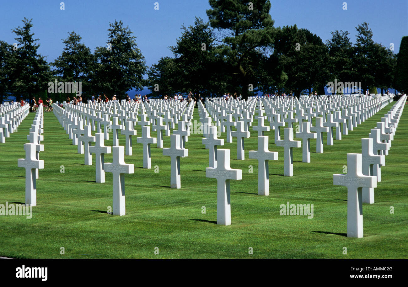 France Normandy Omaha Beach American military cemetery Stock Photo - Alamy