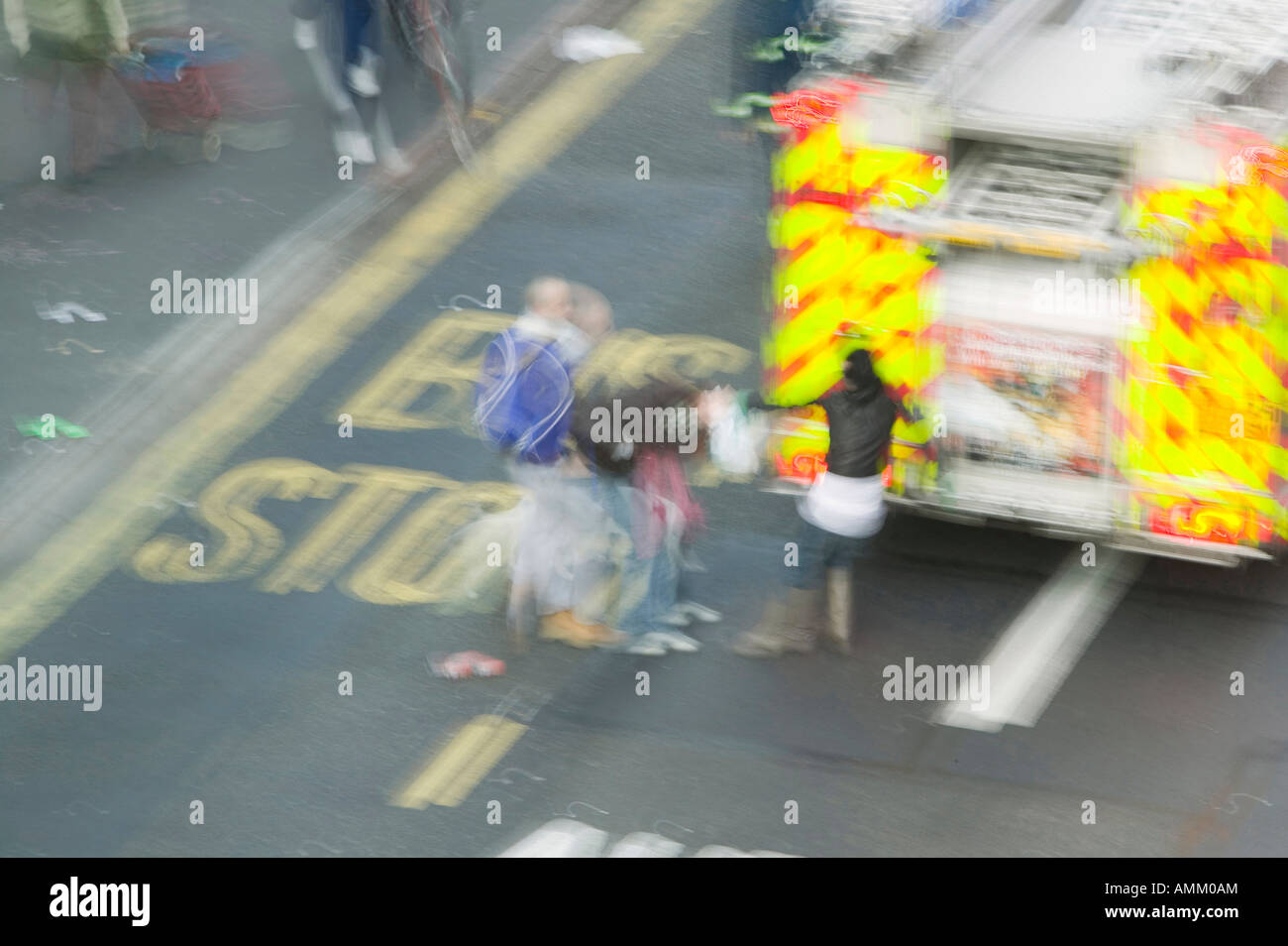 Two young women fighting on the street in Leicester city centre UK ...