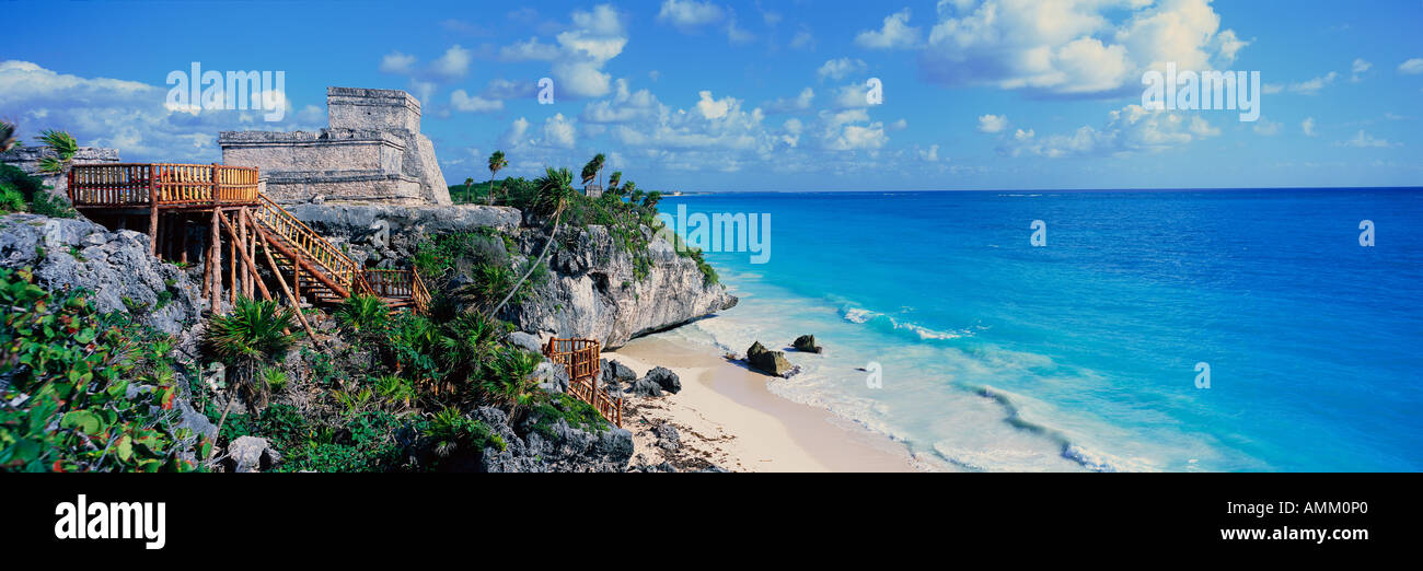 A Panoramic of Mayan ruins of Ruinas de Tulum Tulum Ruins and El ...