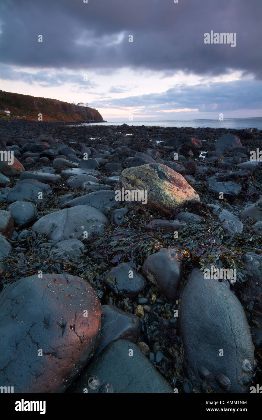 Black Head lighthouse shining low light, Whitehead, Near Belfast ...