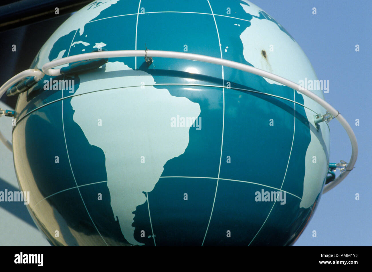 Huge earth globe statue CA Stock Photo - Alamy