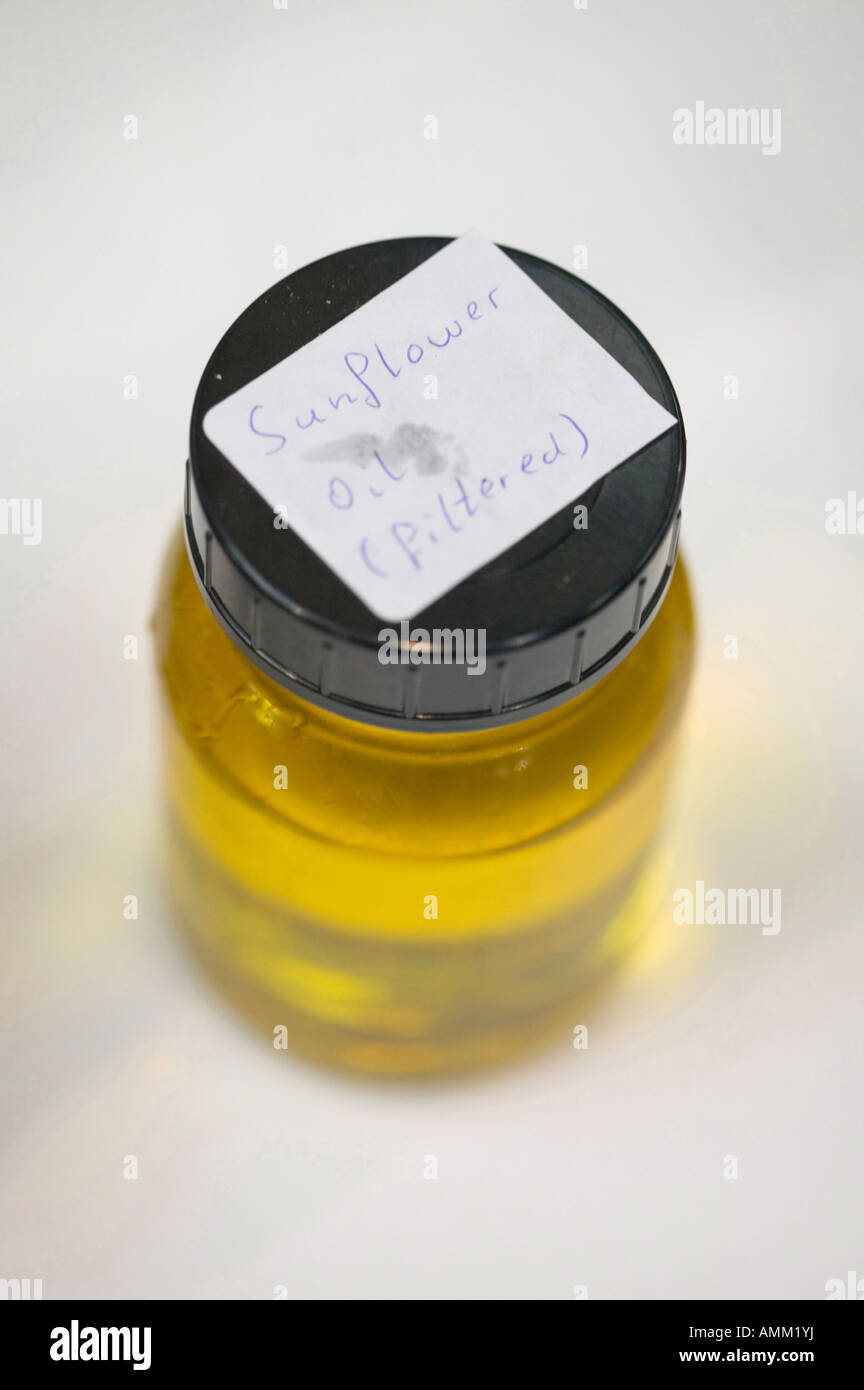A sample of sunflower oil at the Biodiesel Expo trade fair Newark ...