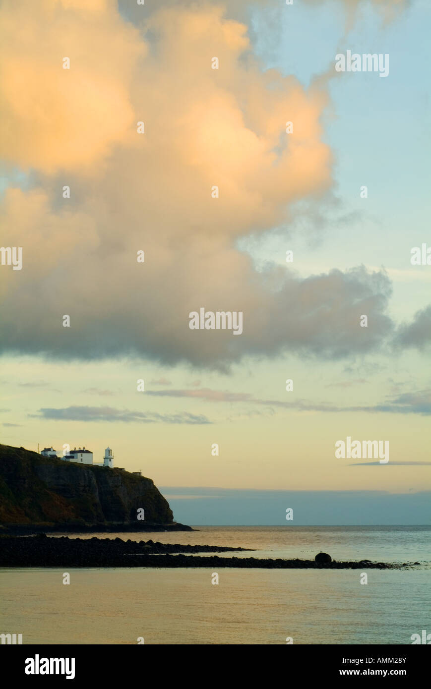 Black Head lighthouse shining low light, Whitehead, Near Belfast ...