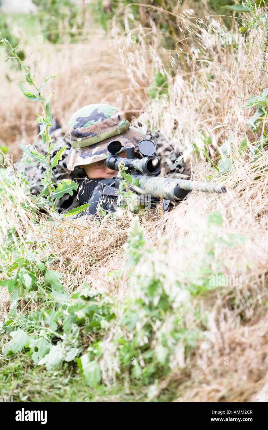 SORT, prison SWAT team, sniper in position observing a target. SORT ...