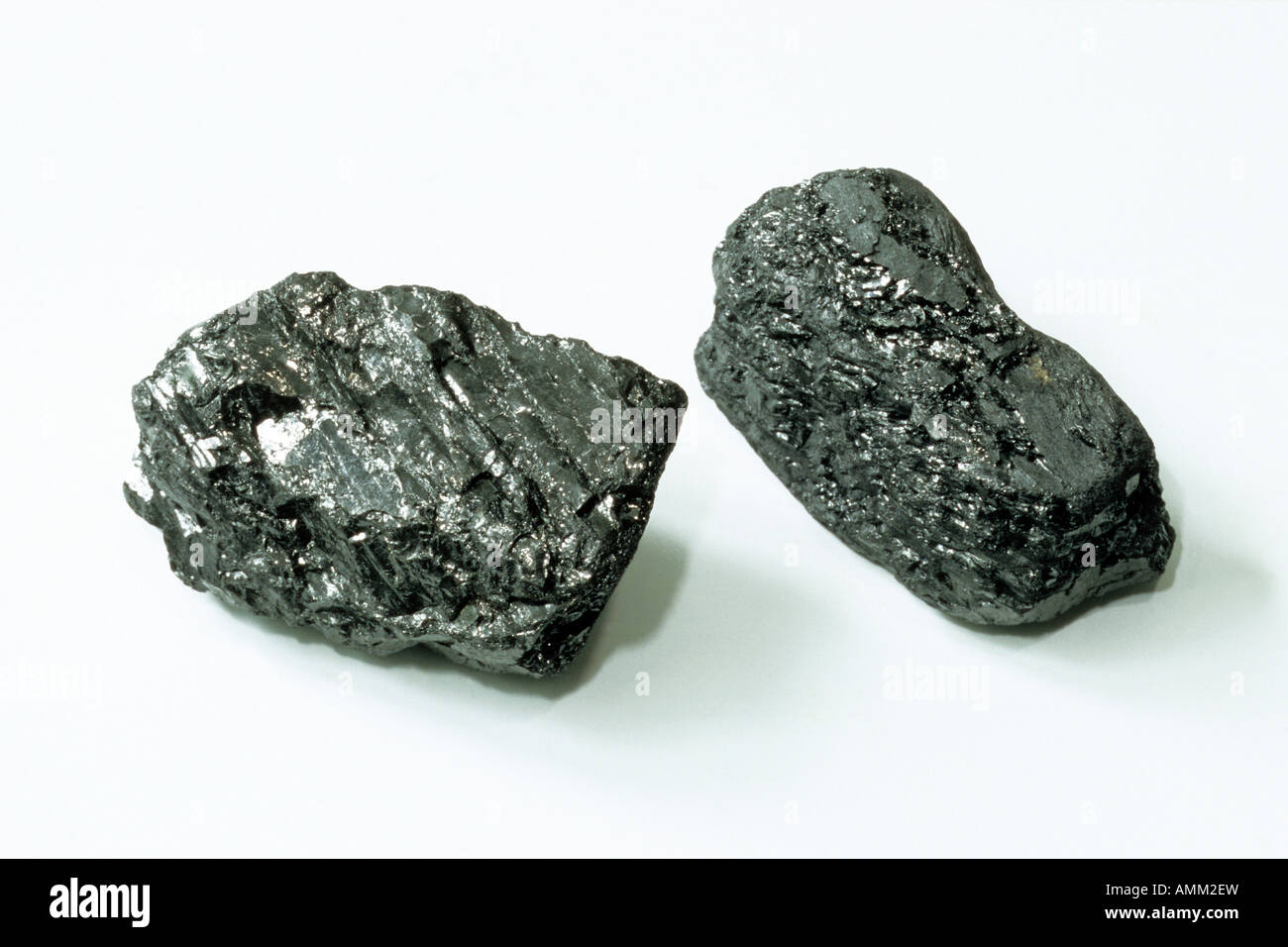 Anthracite Coal, Stone Coal, two lumps, studio picture Stock Photo - Alamy