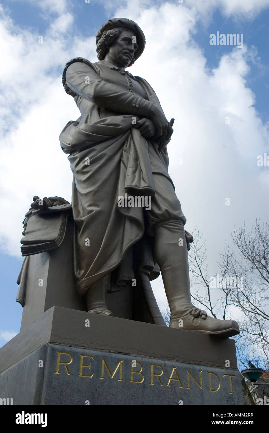 NETHERLANDS Noord Holland Amsterdam Statue of Rembrandt in ...