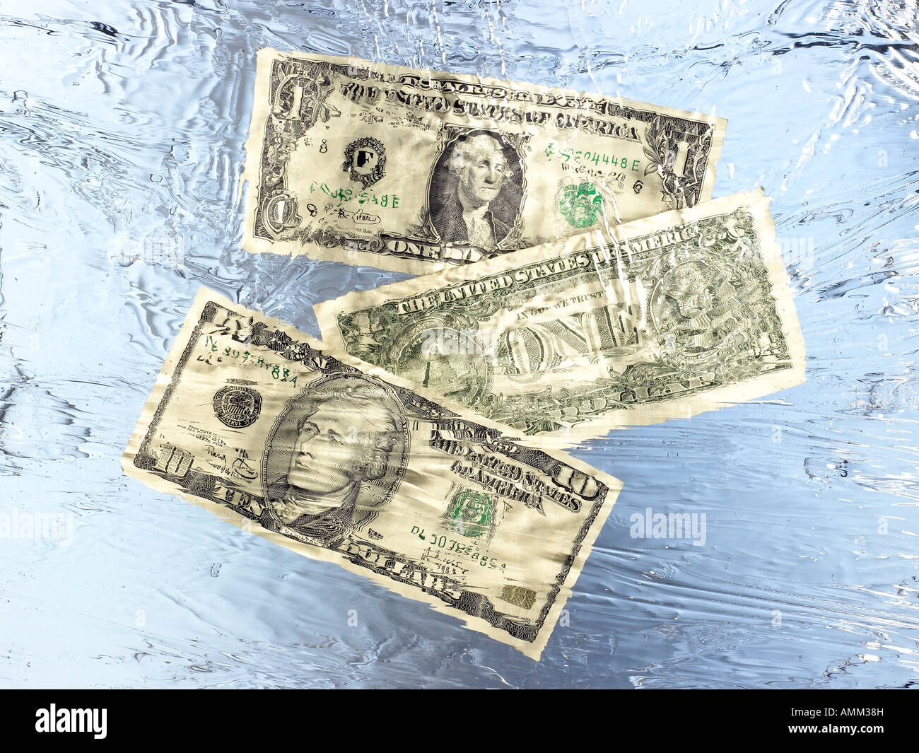 Us dollar bill floating hi-res stock photography and images - Alamy