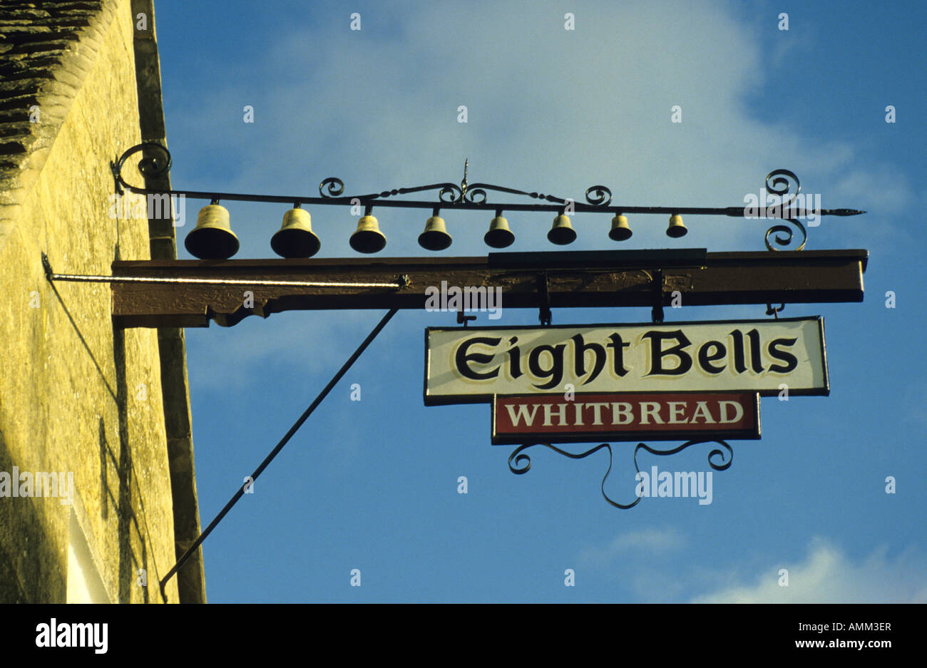 "Eight Bells" hanging pub sign, Chipping Norton, Gloucestershire, UK ...