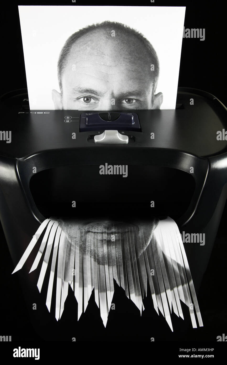 Paper shredder man hi-res stock photography and images - Alamy