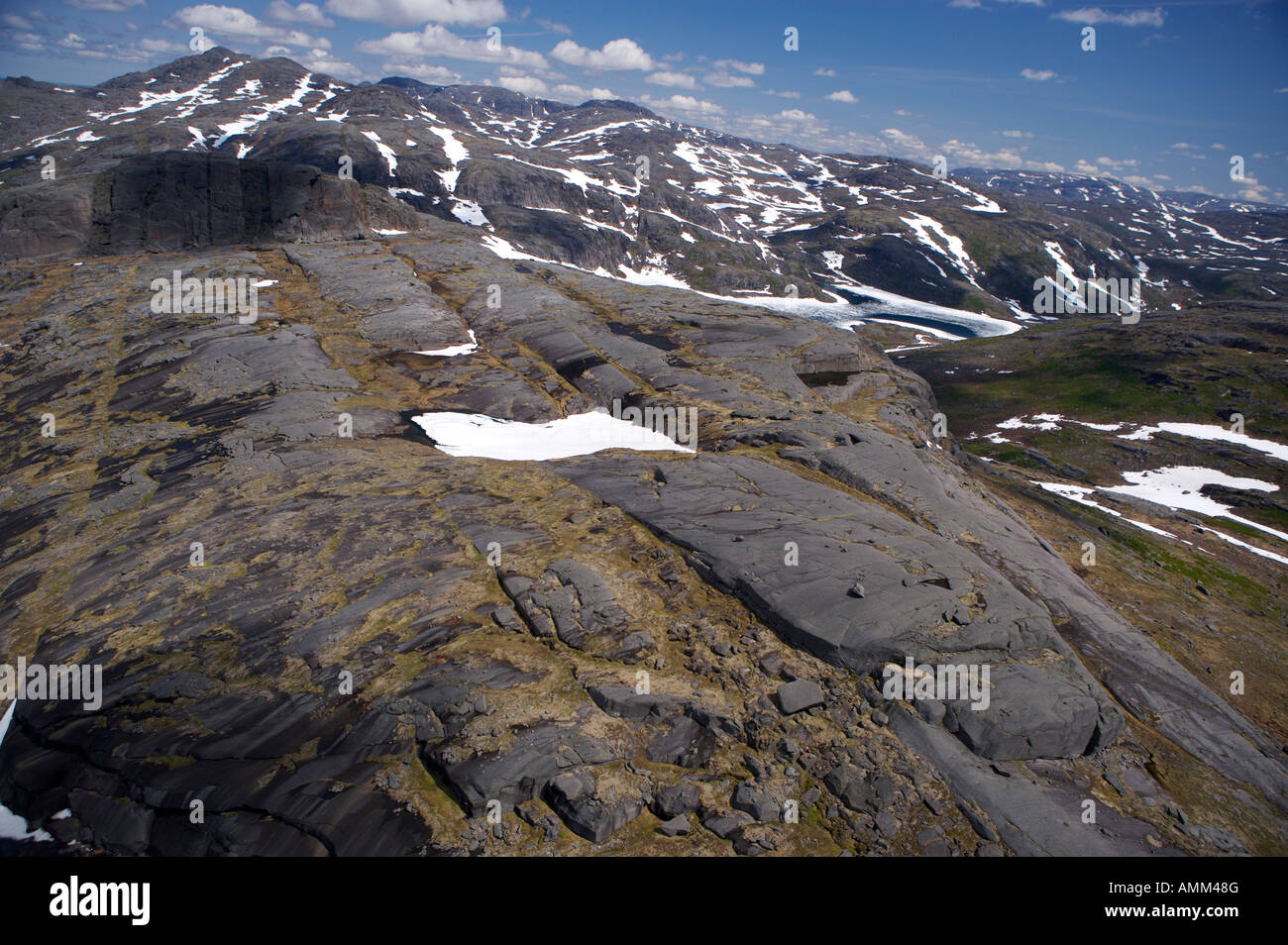 Aerial view of the scenery in the Mealy Mountains in Southern Labrador ...