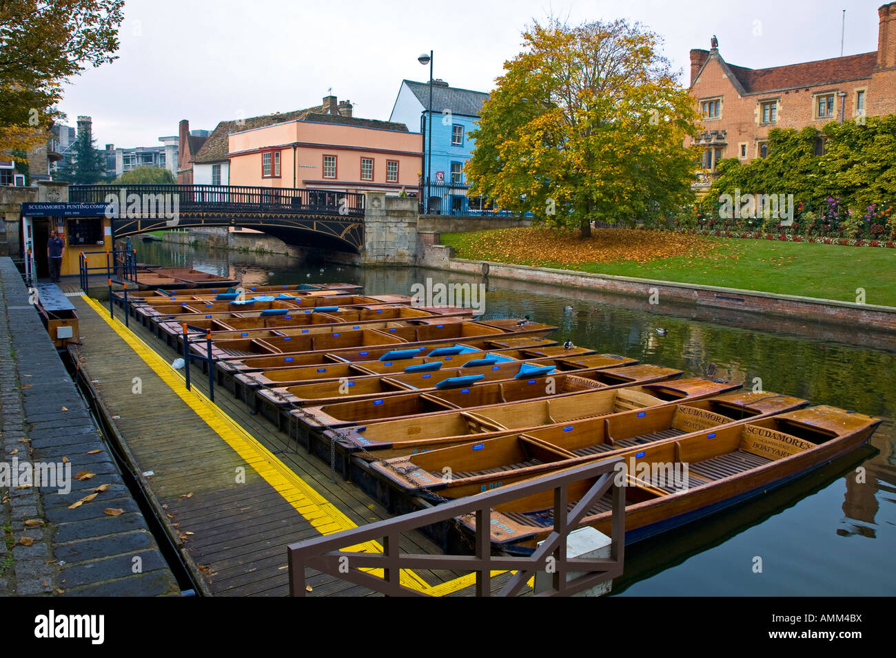 Punts on the river Cam Cambridge England UK October 2007 Stock Photo ...
