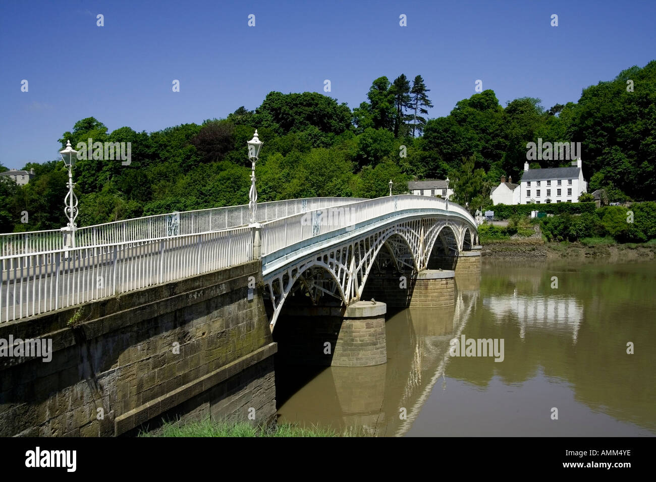 iron bridge over the river wye chepstow monmouthshire the border ...