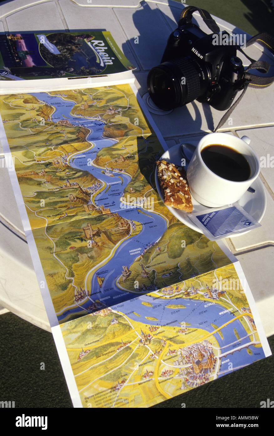 Rhine river map hi-res stock photography and images - Alamy