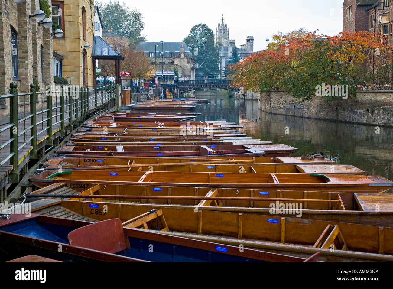 Punts on the river Cam Cambridge England UK October 2007 Stock Photo ...