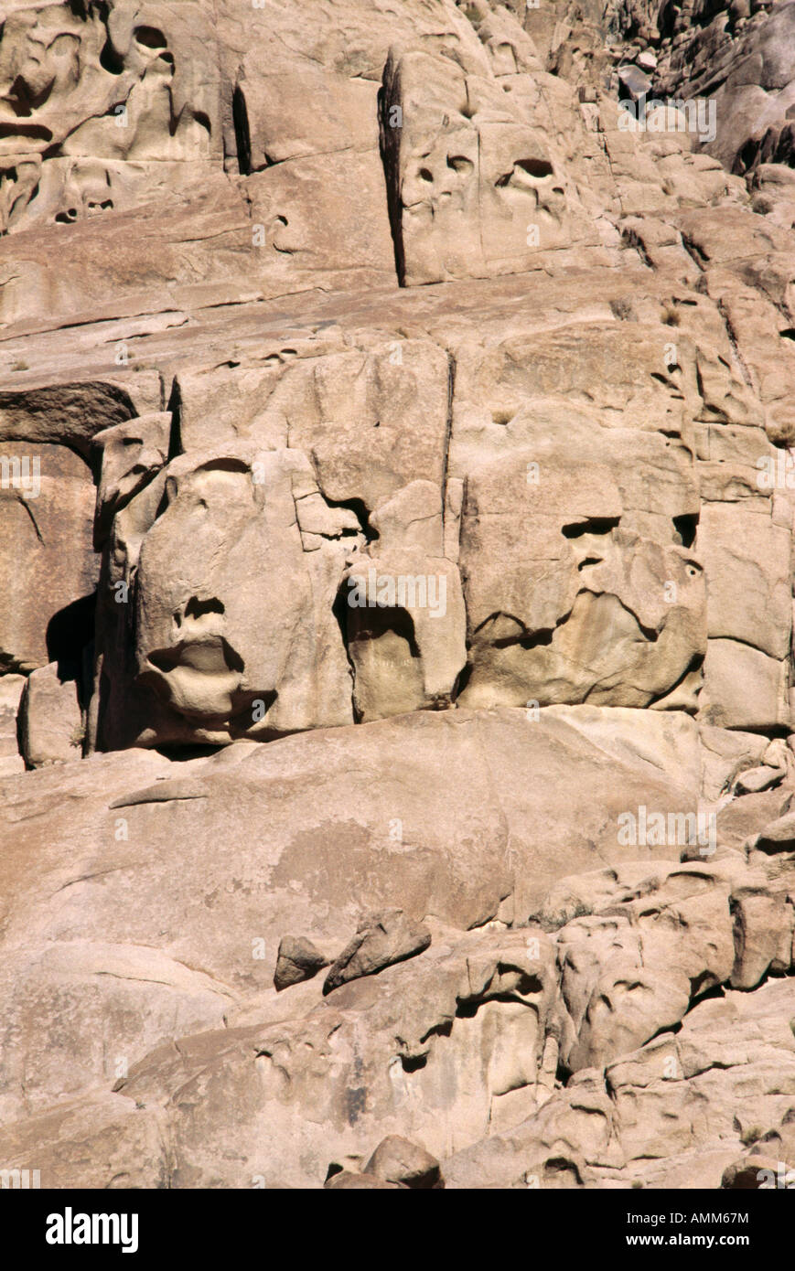 Sinai Egypt Sandstone Eroded Rocks Showing Face Stock Photo - Alamy