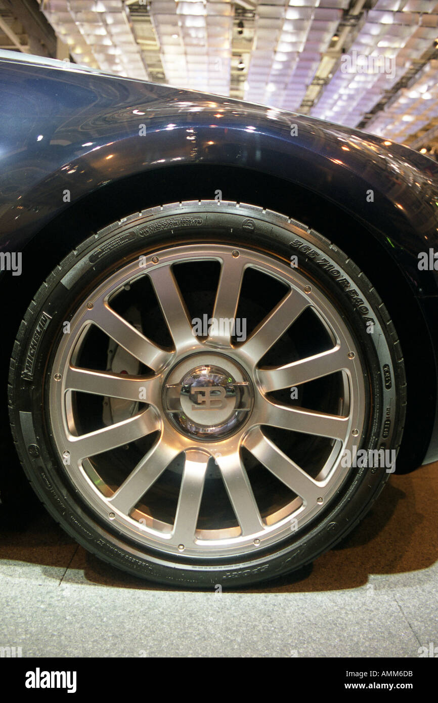 Bugatti EB alloy wheel taken at Paris Motor Show 2004 Stock Photo - Alamy
