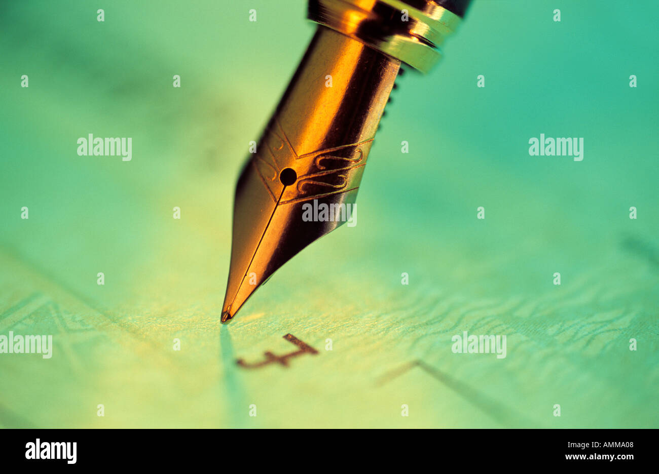Writing Cheque 1 Stock Photo - Alamy