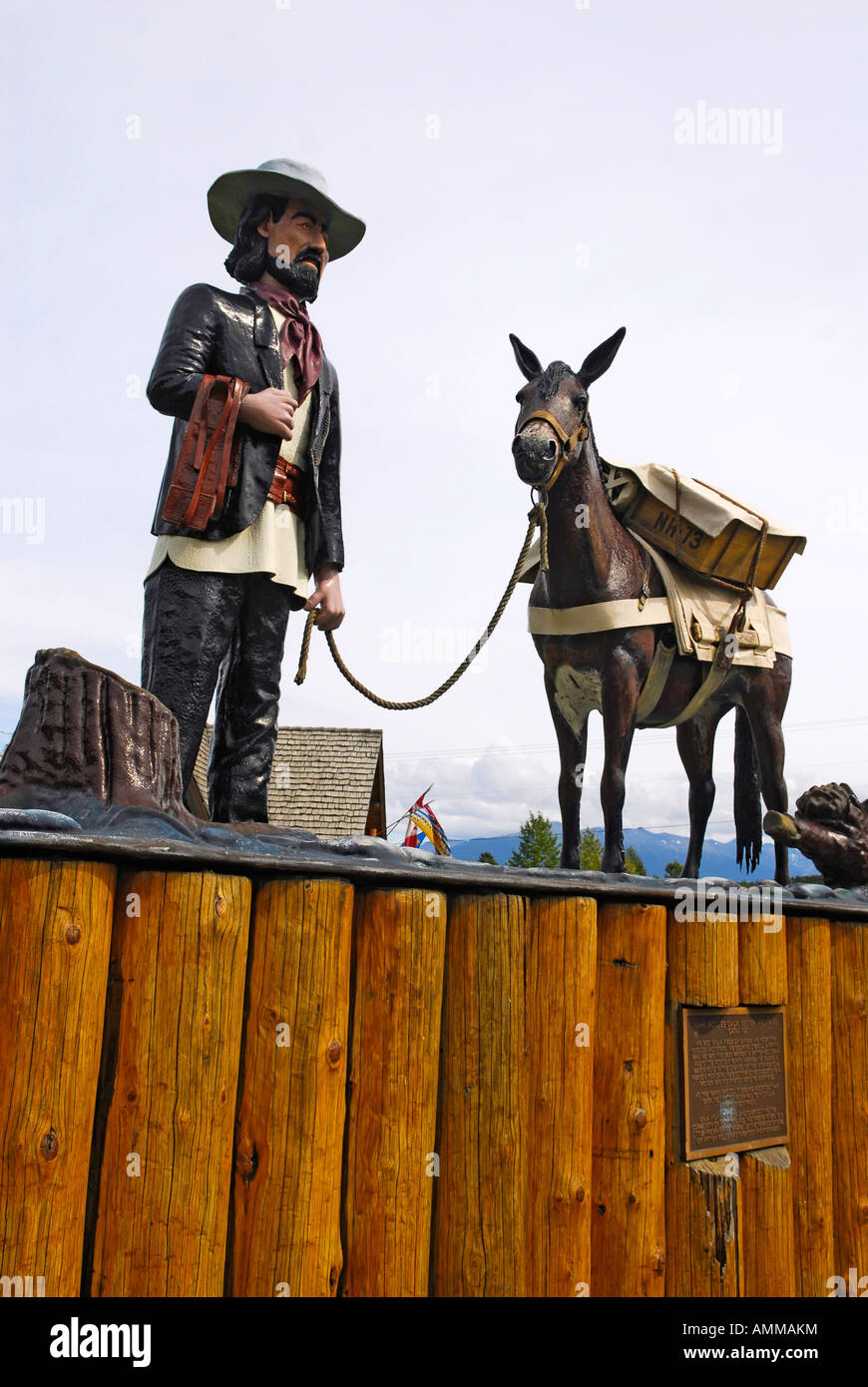 Memorial statue tribute in Hazelton British Columbia BC Canada to John ...