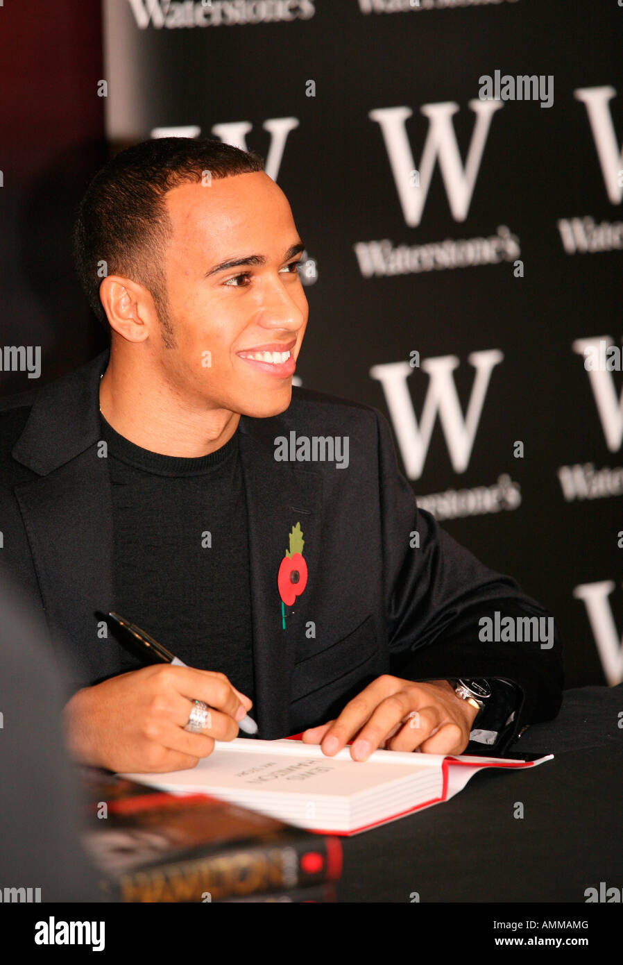 Lewis Hamilton at London bookstore, 2007 Stock Photo - Alamy