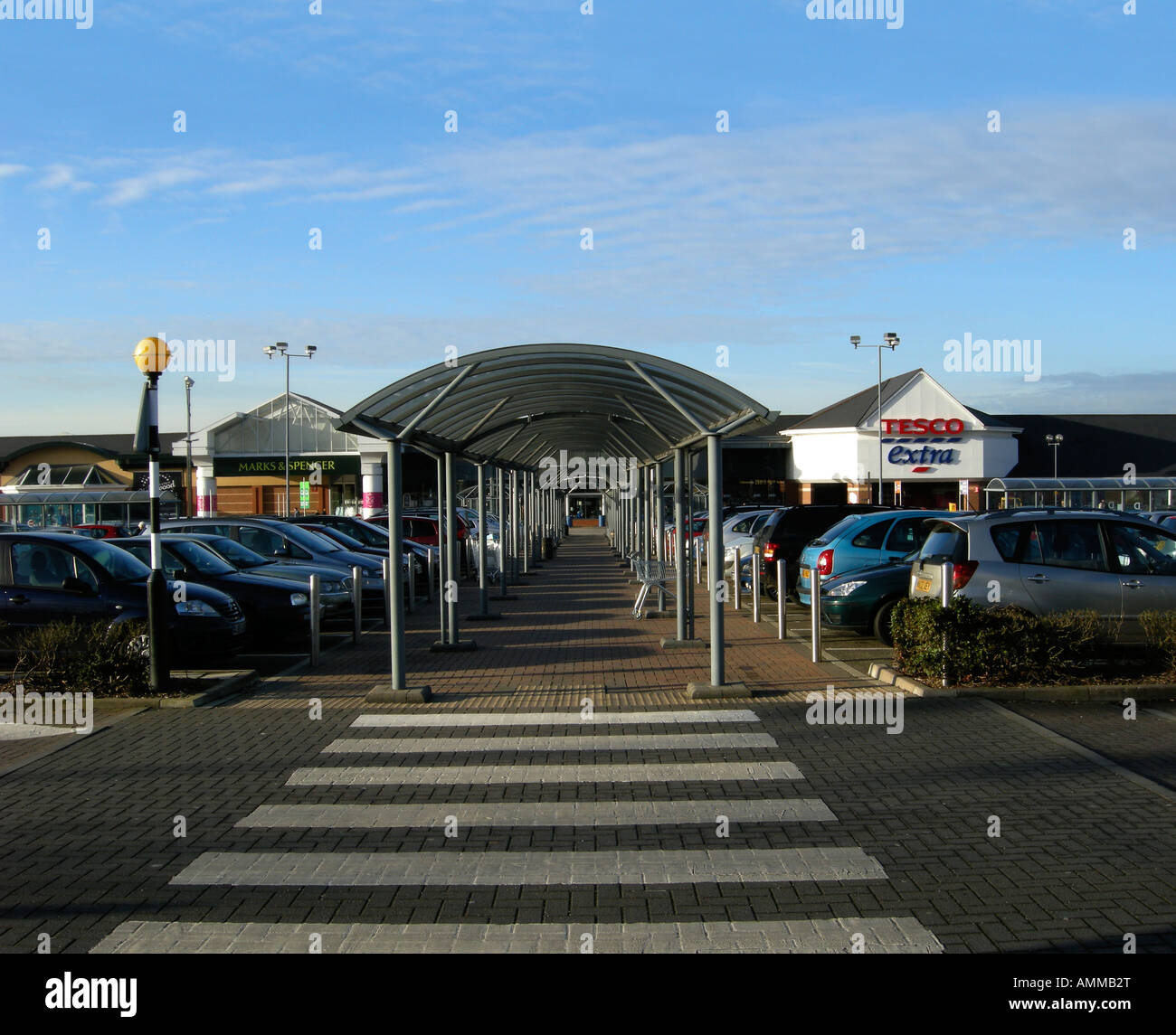 covered walkway at shopping centre Stock Photo - Alamy