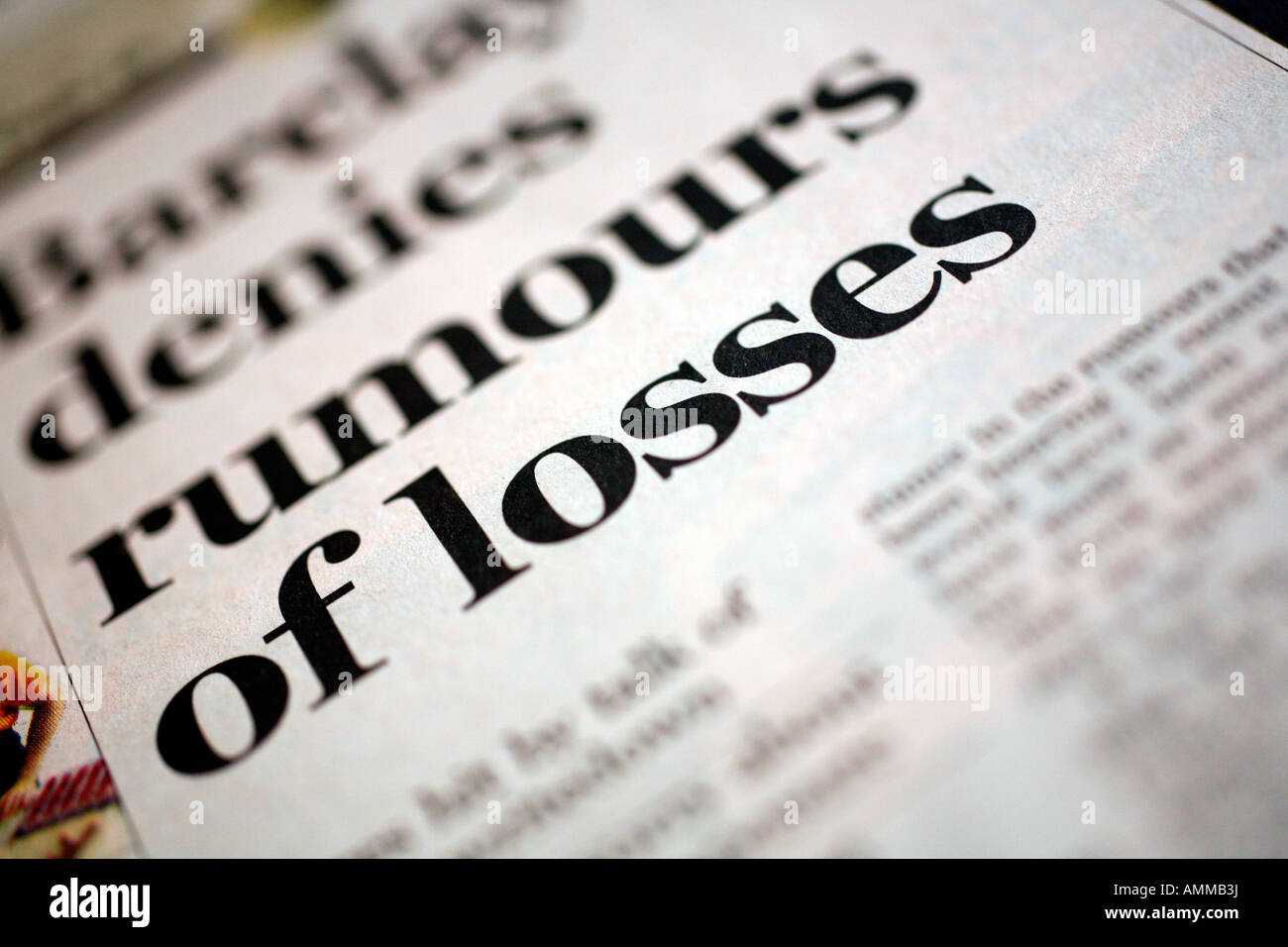 Financial problems in newspaper headlines hi-res stock photography and ...