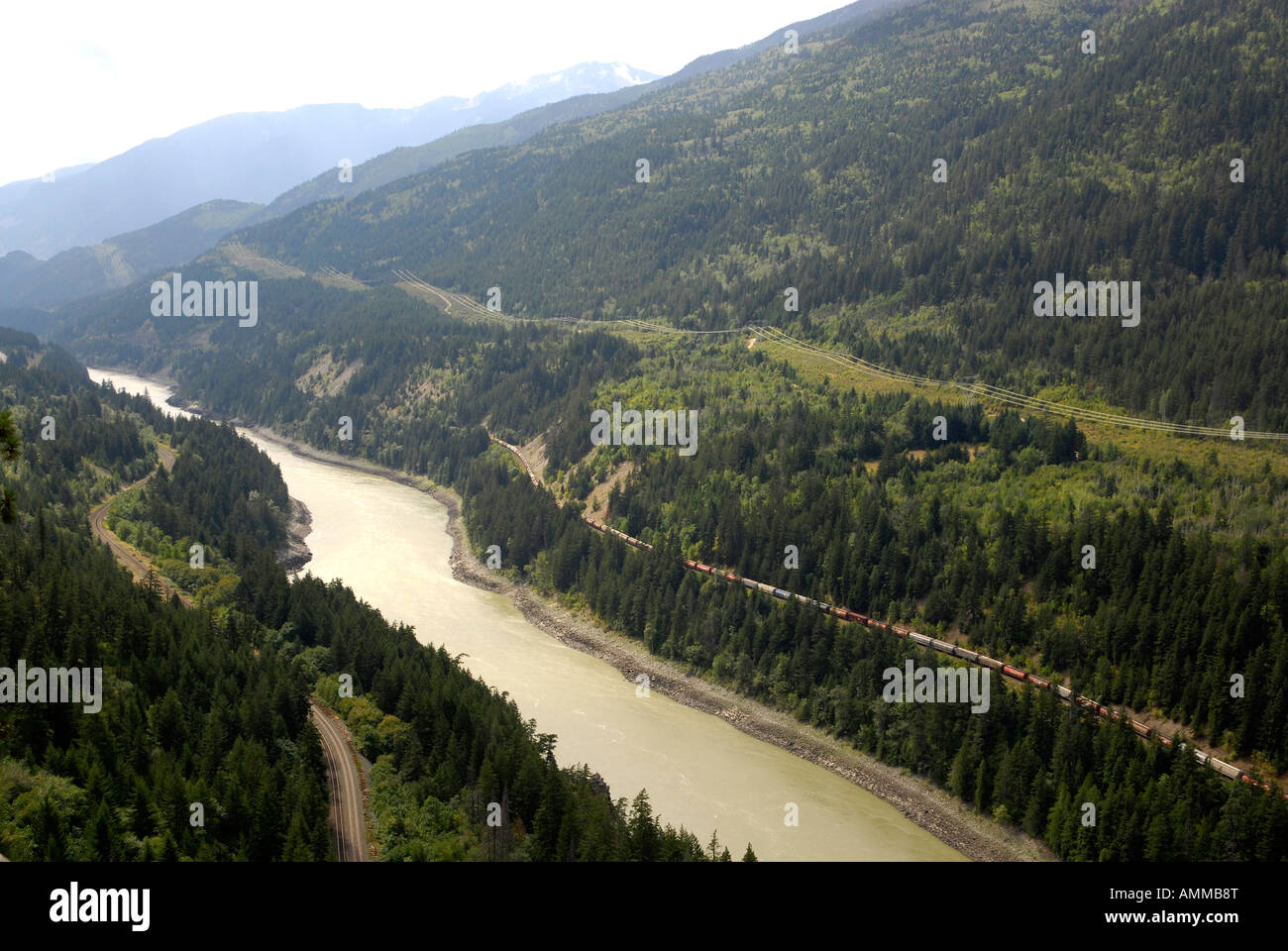 Fraser River along Highway 1 in the Fraser River Valley near Cache ...