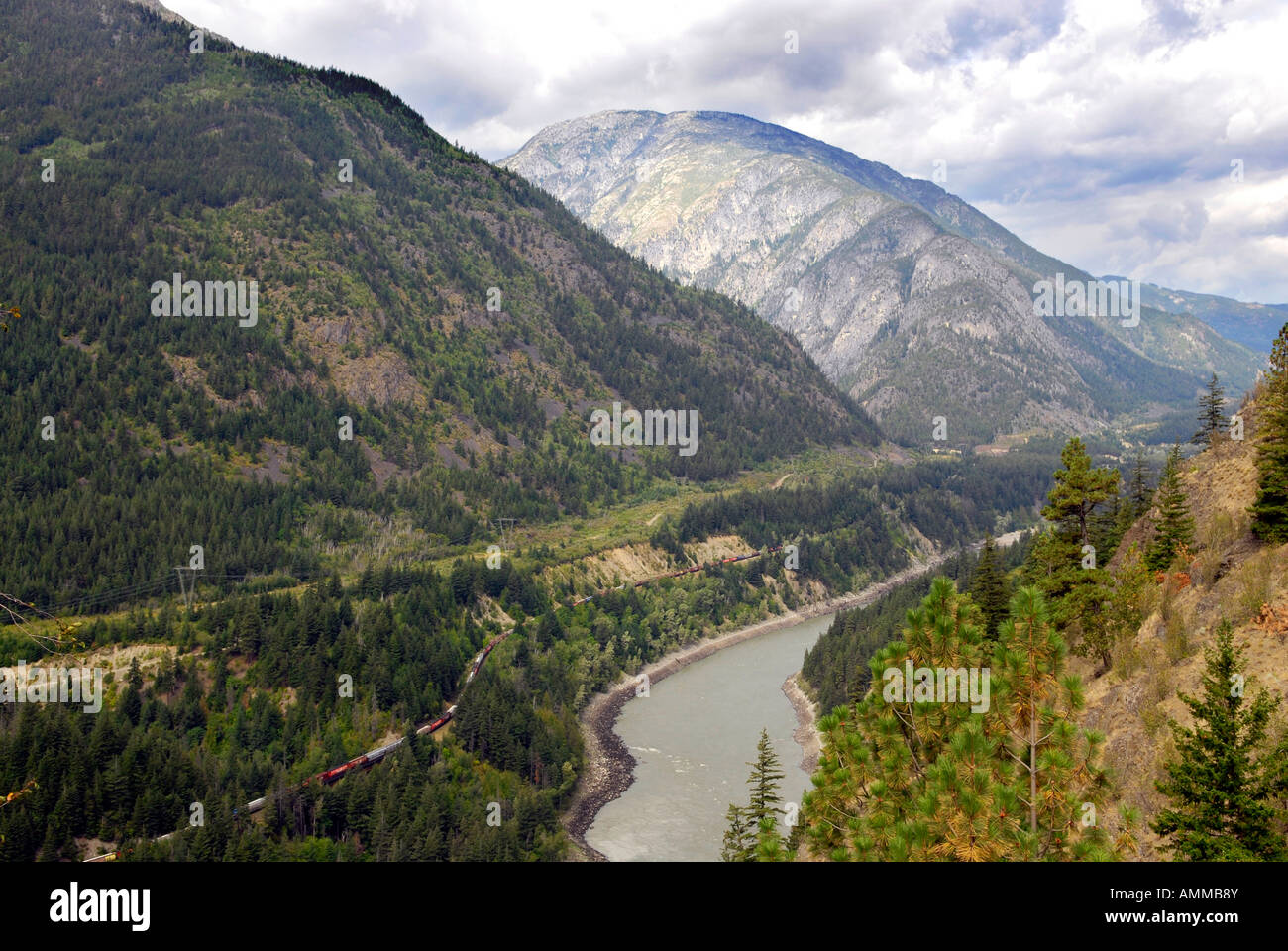 Fraser River along Highway 1 in the Fraser River Valley near Cache ...