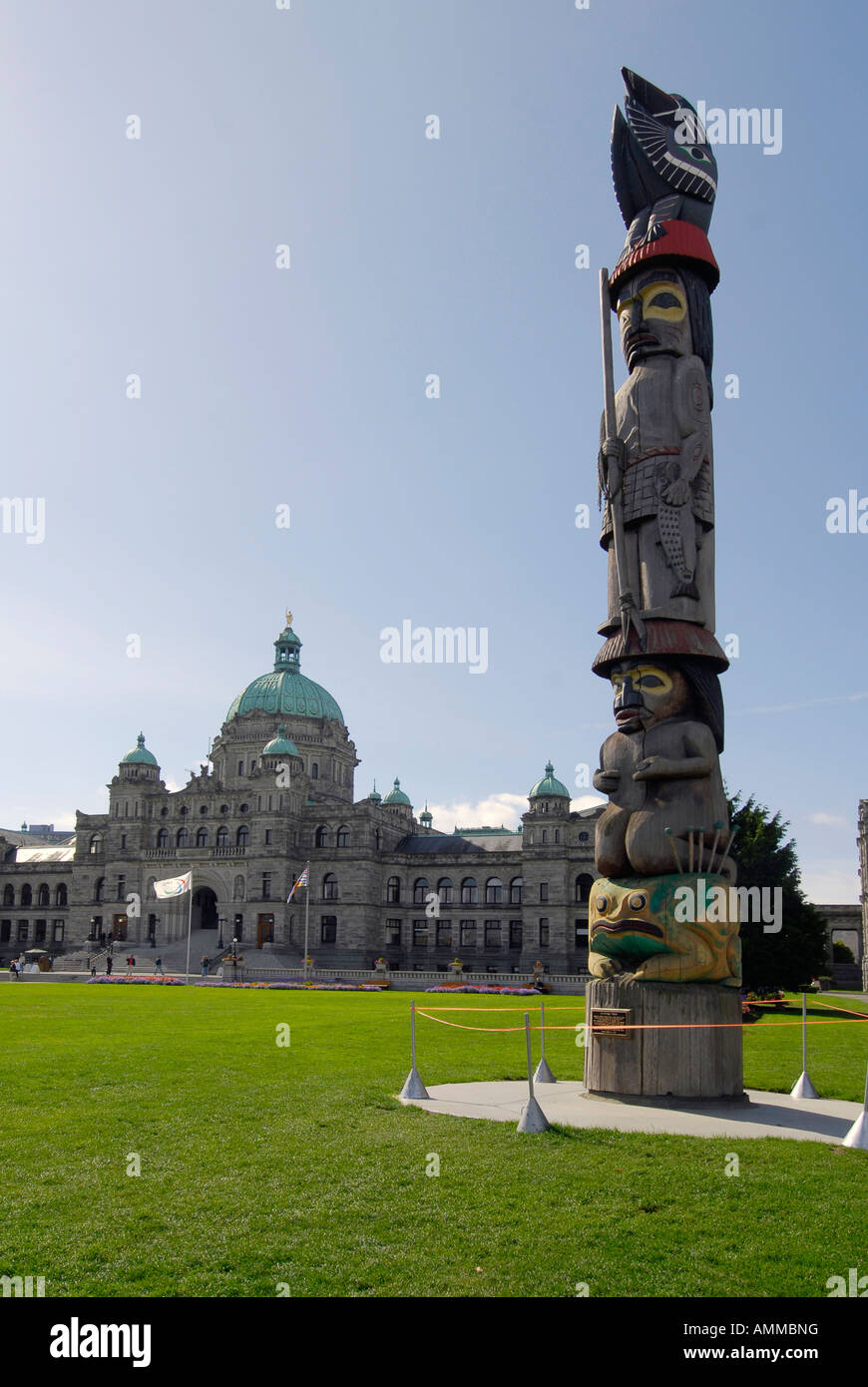 Totem Pole native american first nation artifact in front of ...