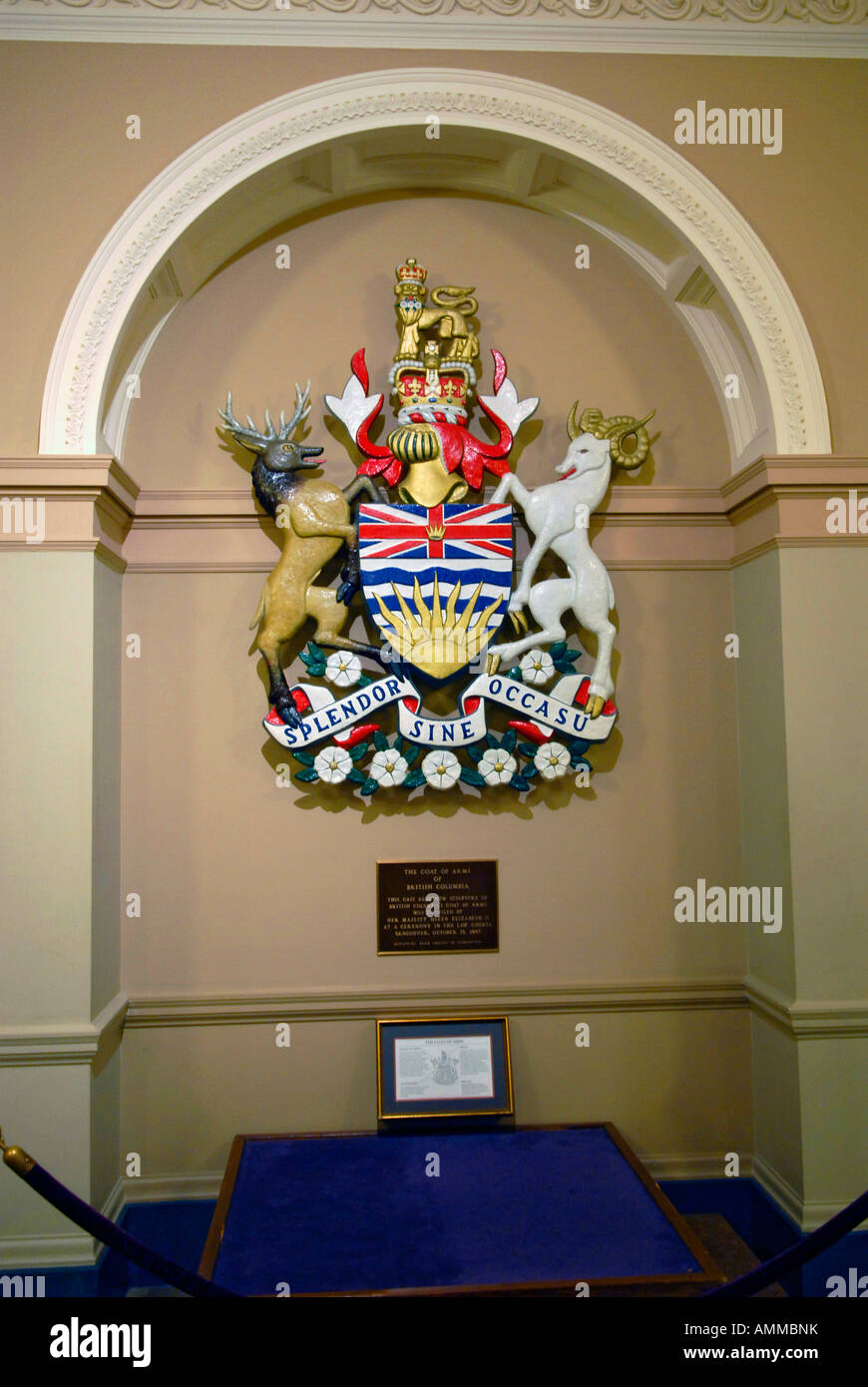 The Coat of Arms of British Columbia inside Parliament Buildings ...