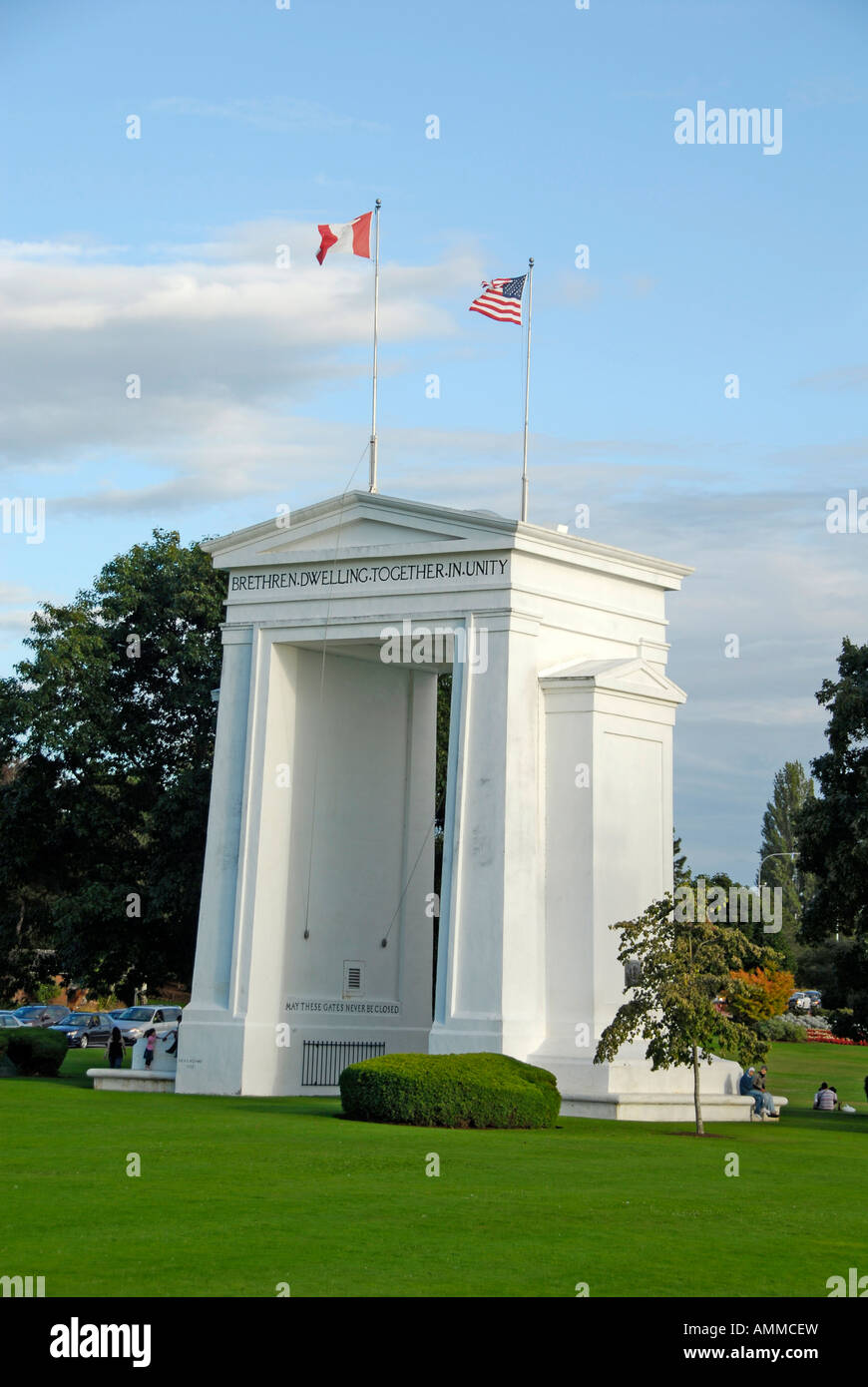 Peace Arch located at US United States Canada border crossing Blaine ...