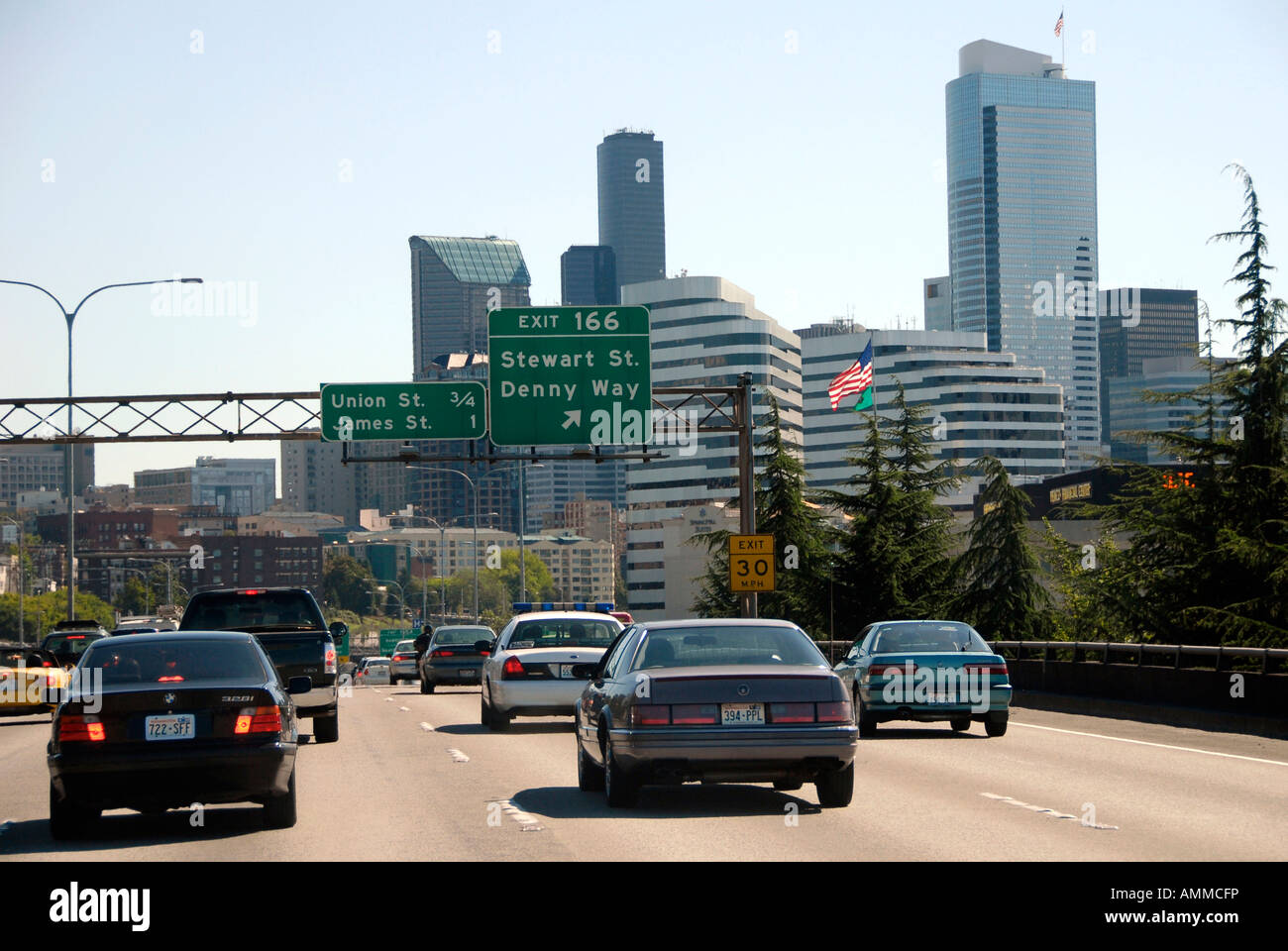 Traffic congestion in Seattle Washington WA cars travel rush hour snarl ...