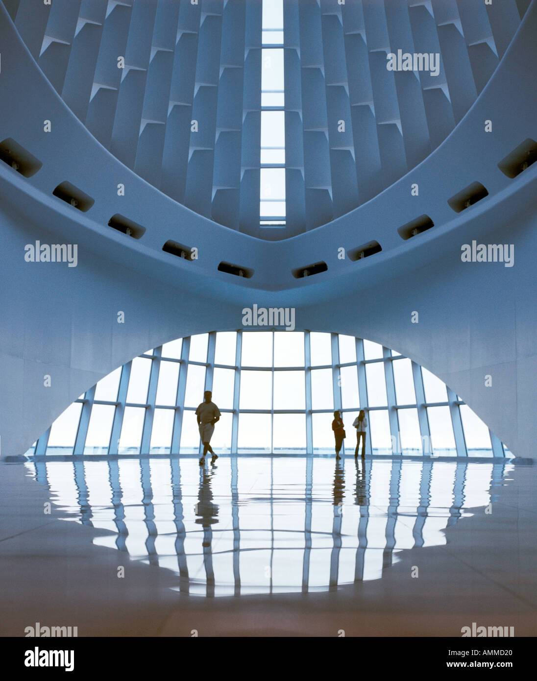 interior view Calatrava addition Milwaukee Art Museum Stock Photo - Alamy